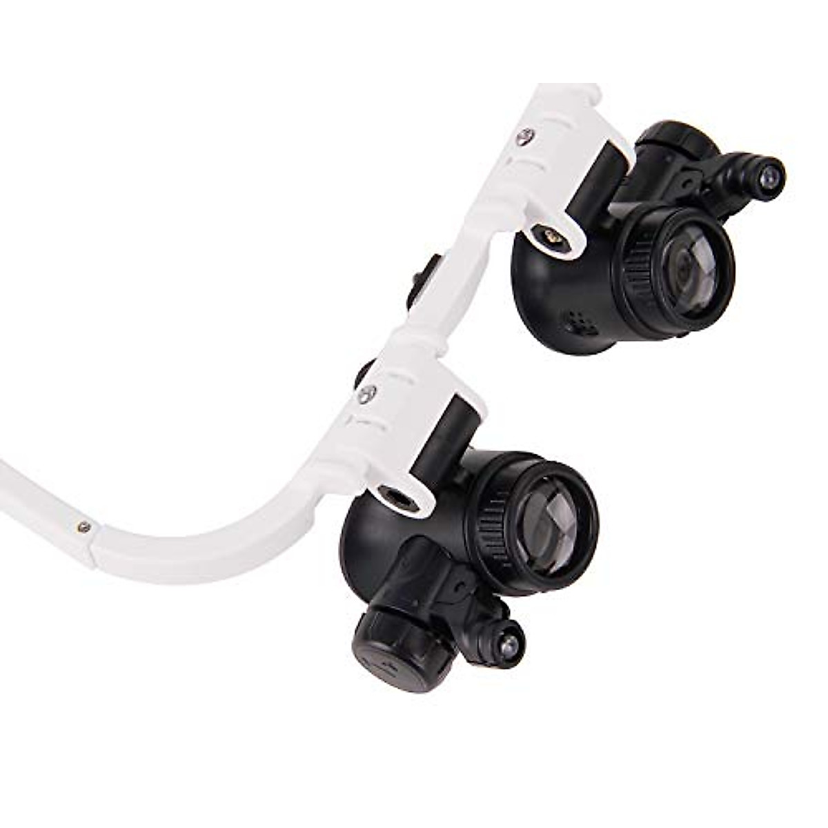 Head Mount 2 LED Lights Magnifying Glass,Hands Free Bracket Magnifier 8X 15X 23X, Dual-Lens Eye Loupe Magnifier for Electronics Jeweler Watch Repair