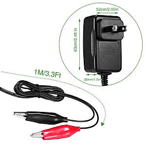 RUSFOL [UL Listed] 6-Volt Battery Charger for Moultrie Battery (Input 100-240V, Output 6V 0.6A)