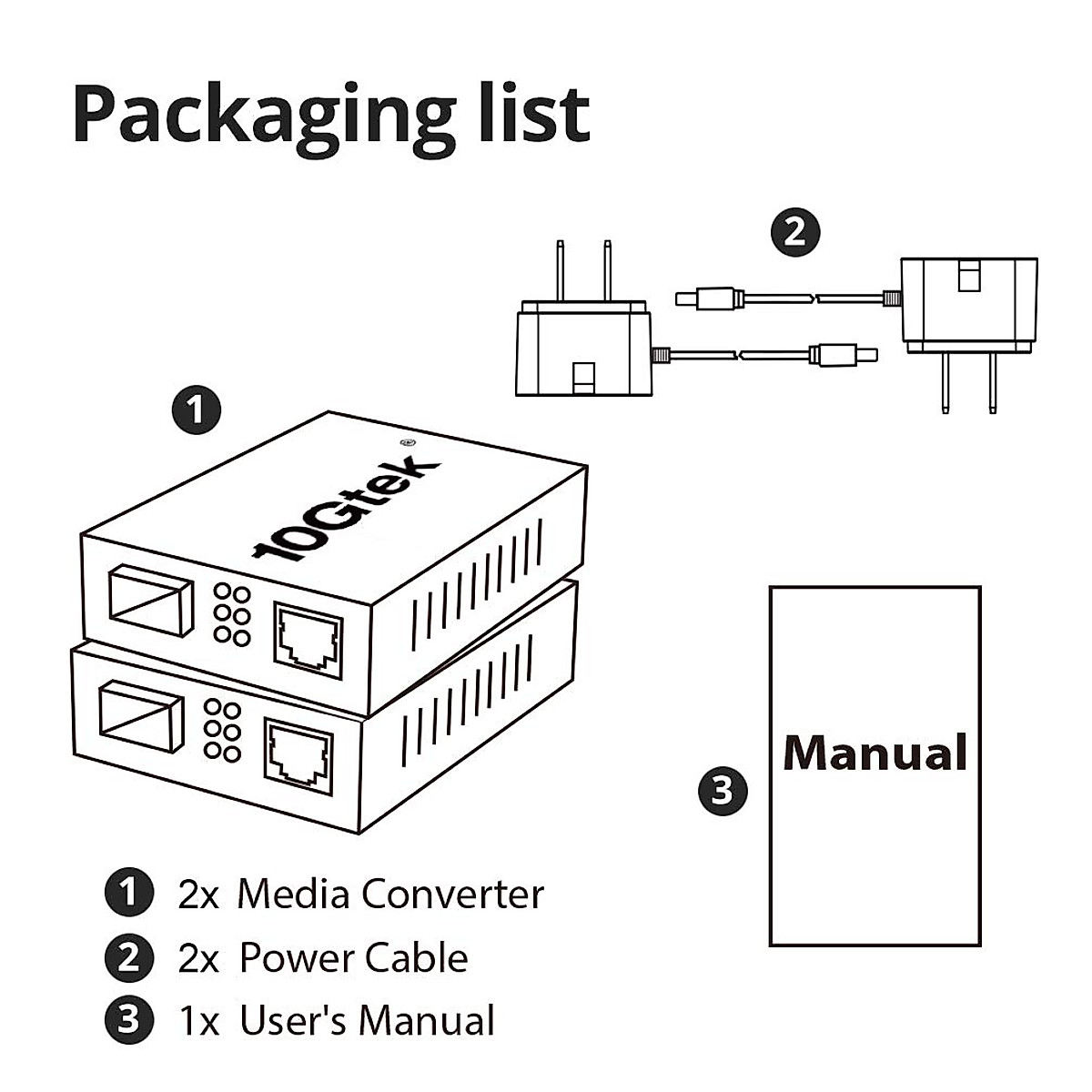 10Gtek Gigabit Ethernet Media Converter, Open SFP Fiber to Ethernet RJ45 Converter for 10/100/1000Base-Tx to SFP(SFP Slot Without Module), UL Certified, Pack of 2