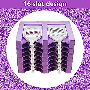 Mabstr Hopbucan 16 Slots Diamond Painting Tray Organizer Diamond Painting Accessories Tray Diamond Painting Tools Kits Organizer Purple
