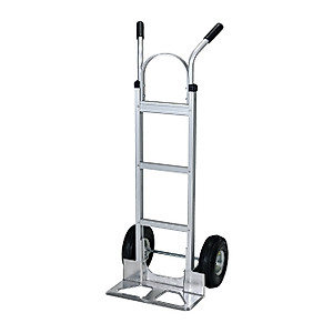 Vestil DHHT-500A Aluminum Hand Truck with Dual Handle, Pneumatic Wheels, 500 lbS Load Capacity, 49" Height x 20-1/4" Width x 18" Depth