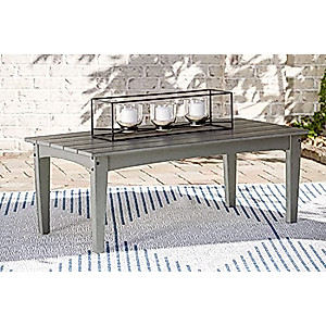 Signature Design by Ashley Visola Outdoor HDPE Patio Cocktail Table, Gray