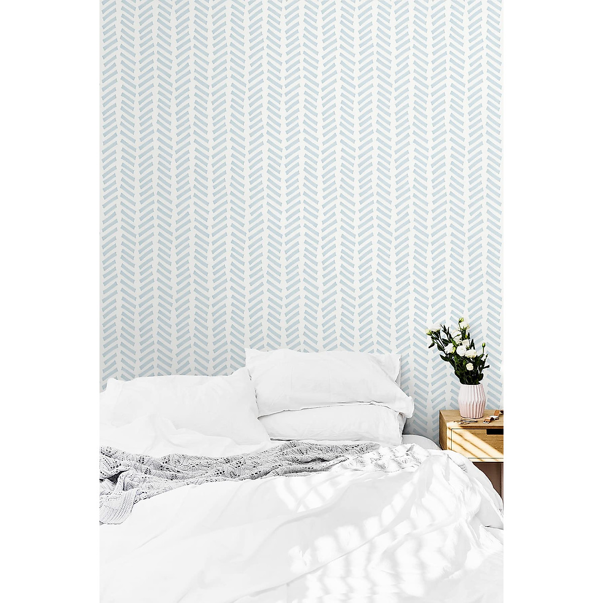 NextWall Mod Chevron Peel and Stick Wallpaper (Sky Blue)