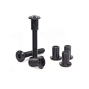 binifiMux 10-Pack M6 x 40mm Black Socket Cap Screws Barrel Nuts Kit for Crib Furniture Bed