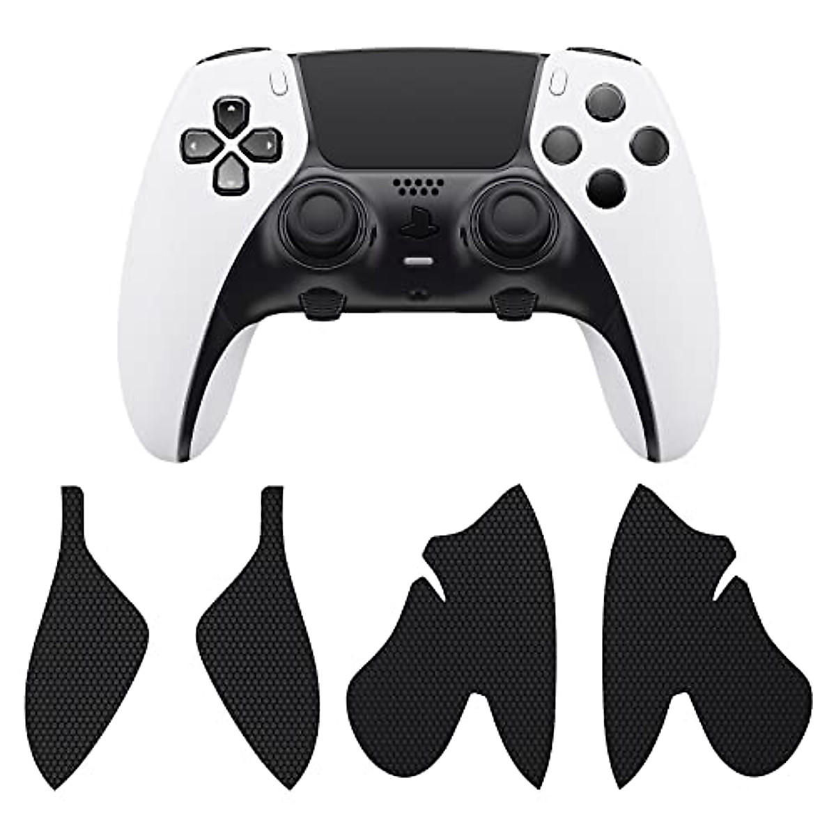 PlayVital Anti-Skid Sweat-Absorbent Controller Grip for ps5 Edge Wireless Controller, Professional Textured Soft PU Handle Grips Anti Sweat Protector for ps5 Edge Controller - Black