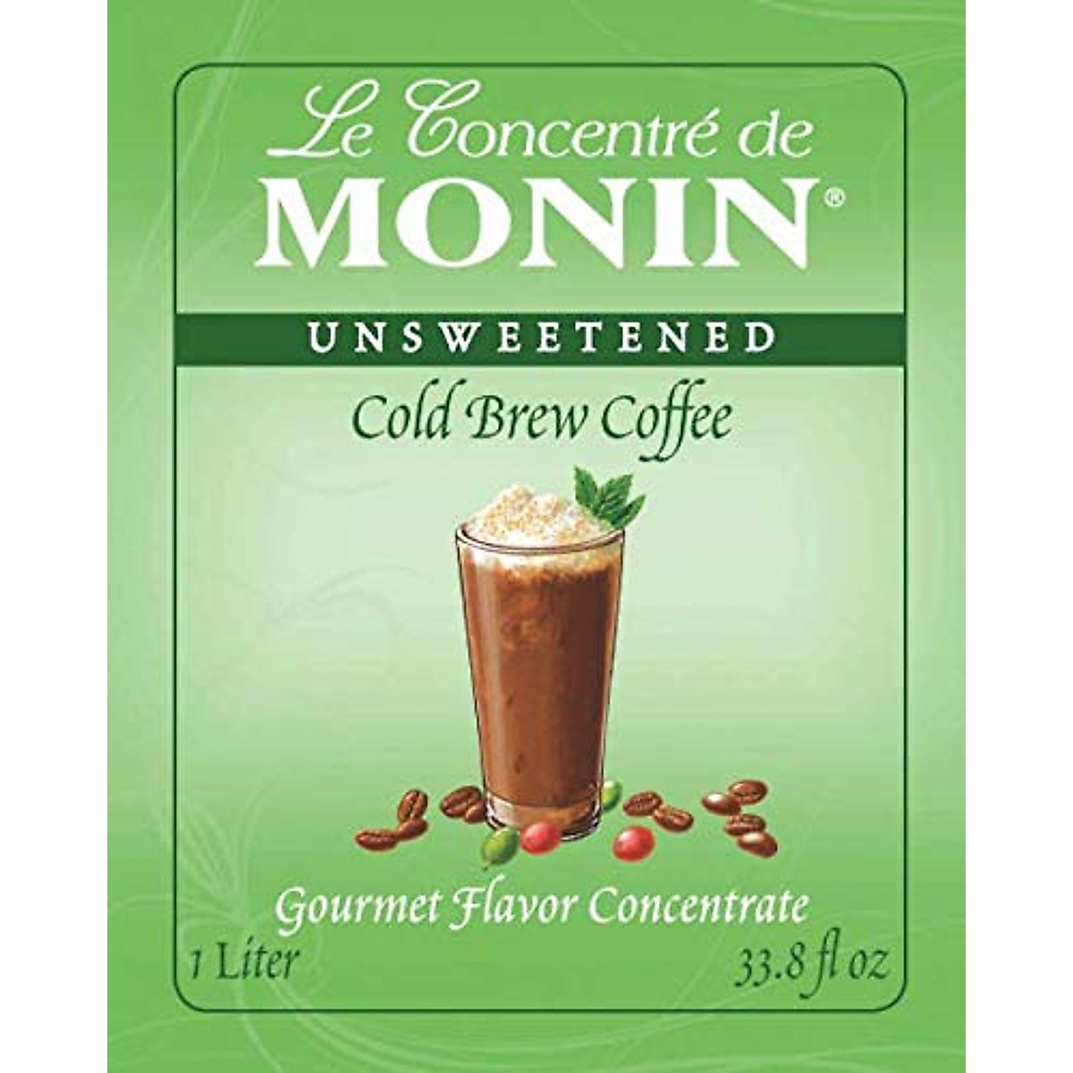 Monins Cold Brew Coffee Concentrate - New & Improved Version - 1 Liter