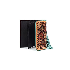 ARIAT LORELEI CLUTCH WALLET CALF HAIR TOOLED TAN