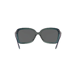 Oakley Women's OO9230 Wildrye Butterfly Sunglasses, Matte Silver/Blue Colorshift/Prizm Black Polarized, 61 mm