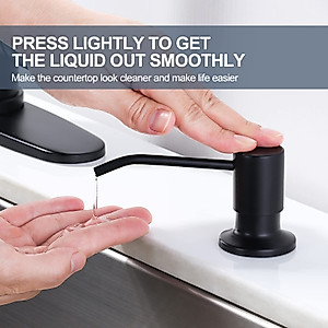 WOWOW Black Kitchen Faucet with Soap Dispenser, Stainless Steel Kitchen Sink Faucet, Matte Black Kitchen Faucet Single Handle High Arc Utility Sink Faucet for Sink, RV, Laundry, Bar