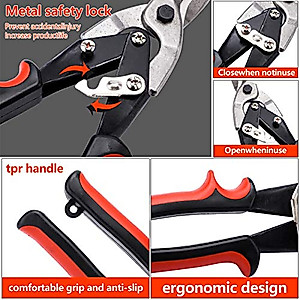 Aviation Snip - Straight Cut Tin Snips Cutting Metal Shears with Forged Tooth-Ripple Blade Cutting Steel Tool for Steel Aluminum Leather Copper