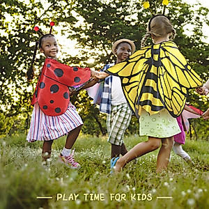 Creatoy Kids Butterfly-Wings-Costume Toddler Lady-Bug Bumble-bee Costume for Boys Girls Dress Up Clothes for Play Bug Insect Birthday Party Supplies Halloween Favors