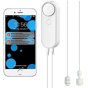 WiFi Water Leak / Water Level 2 in 1 Detector, Smart Water Sensor Alarms, Detached 2 M Dual Detection Line, Left and Right Dual Alarms, Remote App Monitoring, Dual Alerts, AAA Battery Powered