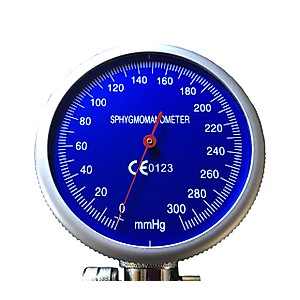 LINE2design Manual BP Cuff Kit 5 Infant Child Adult Large Adult & Thigh - EMS Deluxe Aneroid Sphygmomanometer Blood Pressure Monitor Set + Stethoscope with Carrying Case – Red