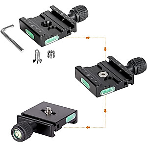 50mm Quick Release Plate Clamp Adapter Compatible with Arca Swiss for DSLR Camera Tripod Ball Head Monopod Stabilizer