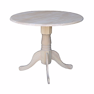 International Concepts 36-Inch Dual Drop Leaf Table, Unfinished