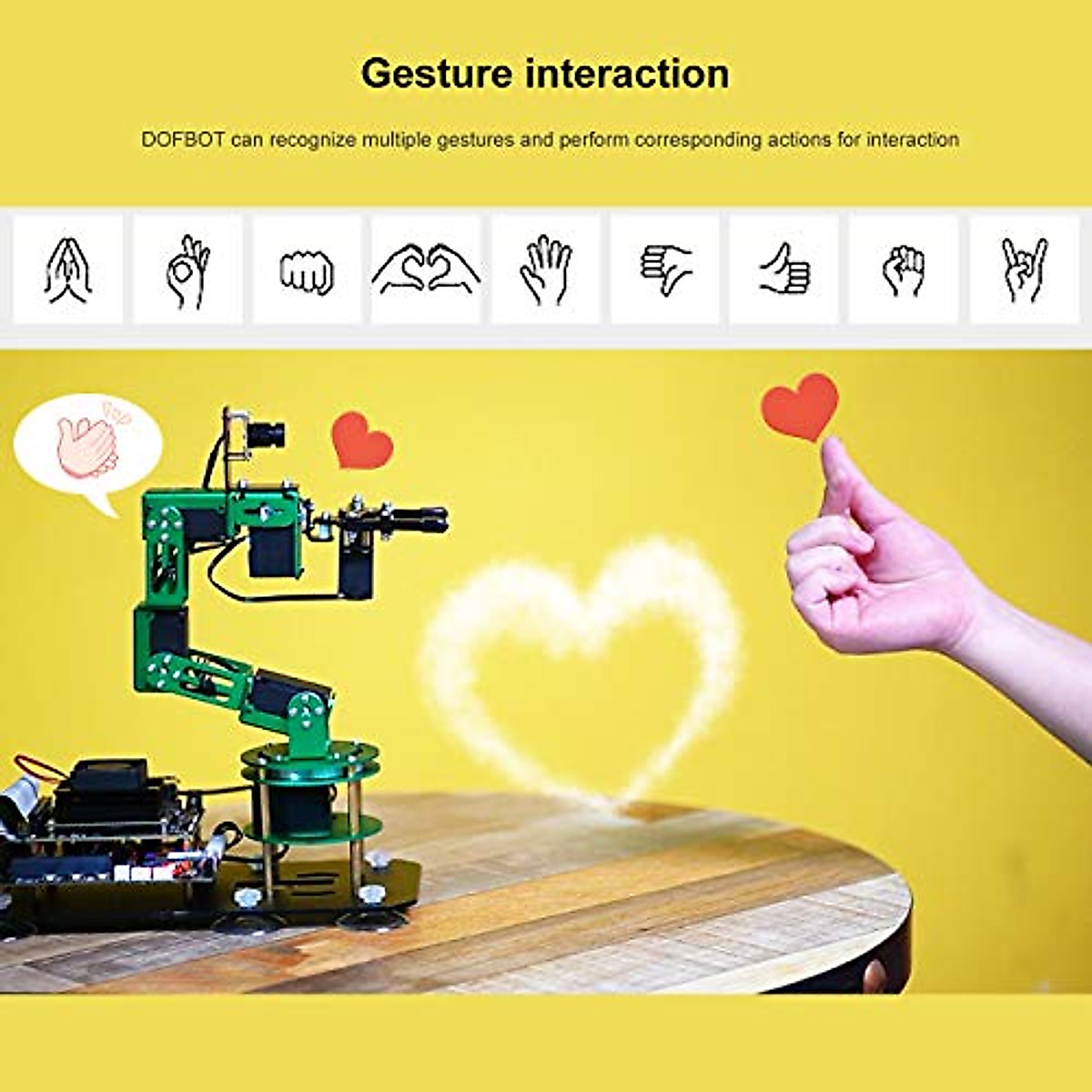 Yahboom Robot Arm Kit 6DOF for Raspberry Pi 5 AI Programmable Electronic DIY Robot Hand Building with Camera for Adults ROS Open Source (RPI-DOFBOT-Pi 5-8GB)