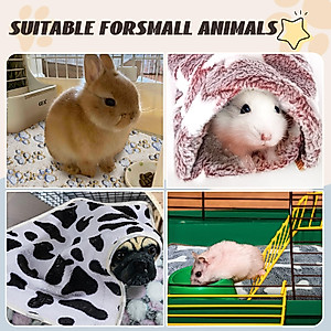 YedsIntu 6 Pcs Absorbent Guinea Pig Blankets Washable Small Animal Fleece Bedding Cage Liners Reusable Pet Pee Pad Sleep Mat Pad Cover for Hamster Ferret Rabbit Chinchilla Hedgehog (16"x24")