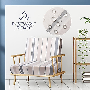 Newwiee 8 Pcs Patio Stretch Sofa Cushion Cover Outdoor Cushion Cover Replacement Patio Furniture Cushions Couch Slipcovers Chair Seat Cover Soft Flexibility Protector (Gray Beige)