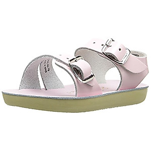 Salt Water Sandals by Hoy Shoe Kids' Sun-San Sea Wee Flat Sandal, shiny pink, 3 M US Infant