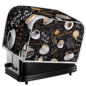 Kathyboom Coffee 4 slice Toaster Cover Appliance Cover Toaster Dust And Fingerprint,Washable Kitchen Accessories