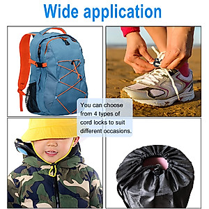 ZUSHALLMY 48pcs Upgraded Plastic Cord Lock, Cord Locks - Draw String Clip with Spring Toggle Stoppers Buttons for Drawstrings, Shoelaces, Paracord