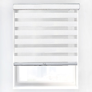 CHICOLOGY Zebra Blinds, Roller Window Shades, Blinds for Windows, Roller Shades for Windows, Window Shades for Home, Window Shades, Pull Down Shades for Windows, 22" W X 72" H, Basic Arctic