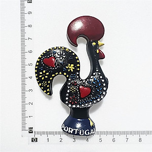 Cock Style Portugal Refrigerator Magnet Travel Souvenir Fridge Decoration 3D Magnetic Sticker Hand Painted Craft Collection