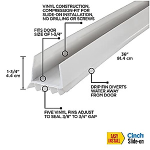 Manufacturers Direct Door Seal Cinch 36" WHT by M-D Building Products MfrPartNo 43336, 36 inch, White