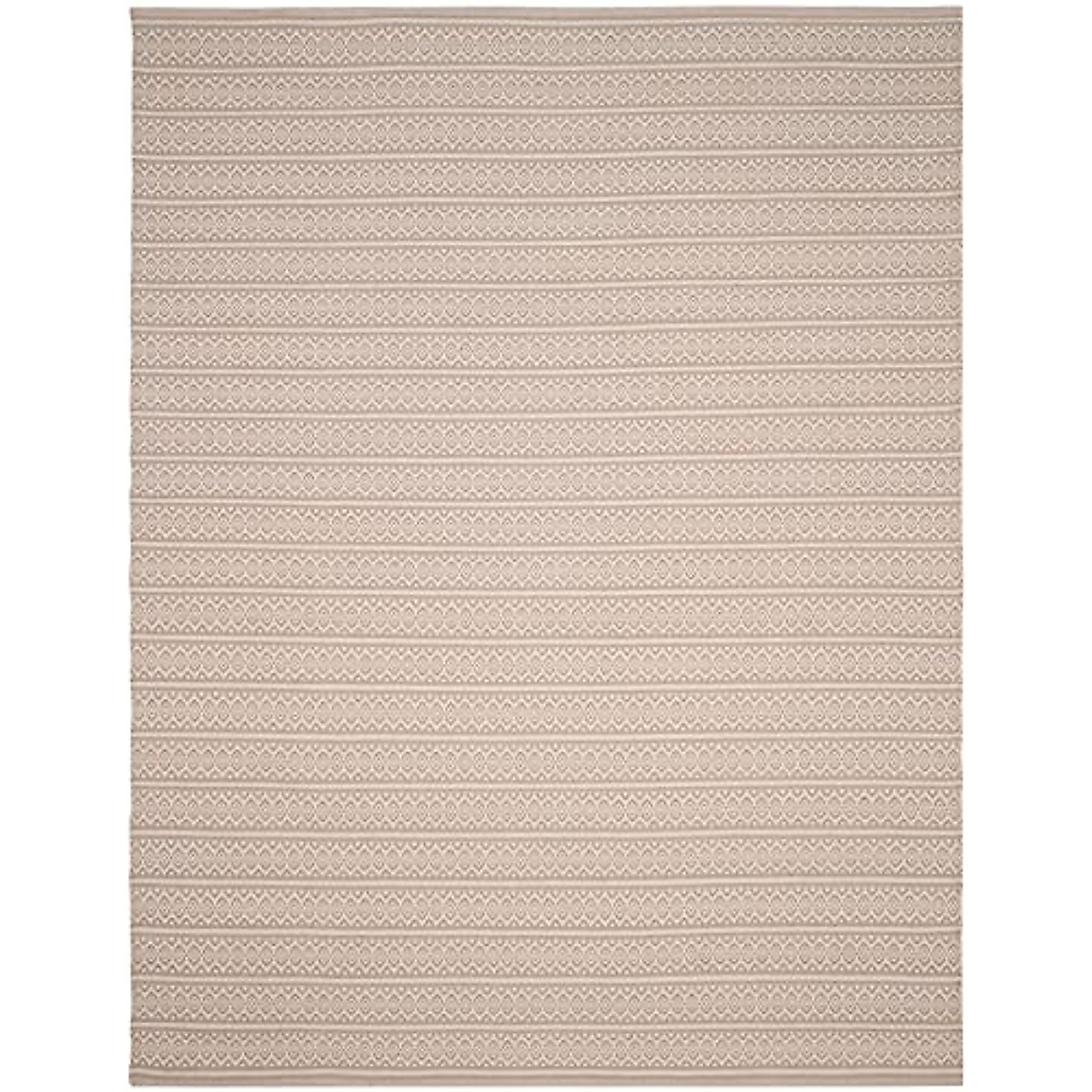 SAFAVIEH Montauk Collection 8' x 10' Ivory/Grey MTK341A Handmade Flatweave Boho Farmhouse Cotton Living Room Dining Bedroom Area Rug