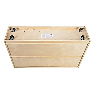 ECR4Kids 20 Cubby Mobile Tray Storage Cabinet, 4x5, Classroom Furniture, Natural