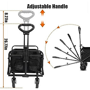 ERNZI Camp Wagon, Collapsible Wagon, Grocery cart, Heavy Duty Wagon, Beach Wagon Cart with 350lbs Weight Capacity, Lounge Wagon for Camping Sports Outdoor, Outdoor Utility Vehicle