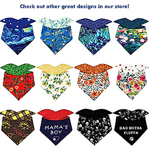 Reversible Dog Bandanas. Soft & Durable Fabric Bibs Kerchief Scarfs. Curved Neckline & Adjustable Fit. Designs for Boys & Girls for Small Medium Large Breed. Essential Pet Accessories