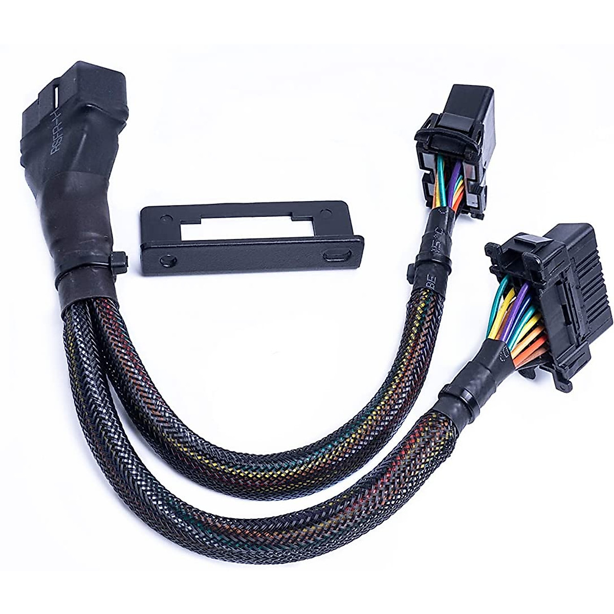 OBD II Cable OBD2 16pins Male 1 to 2 Female Splitter Y Cable 20awg Thick Wire Underdash Splitter Cable