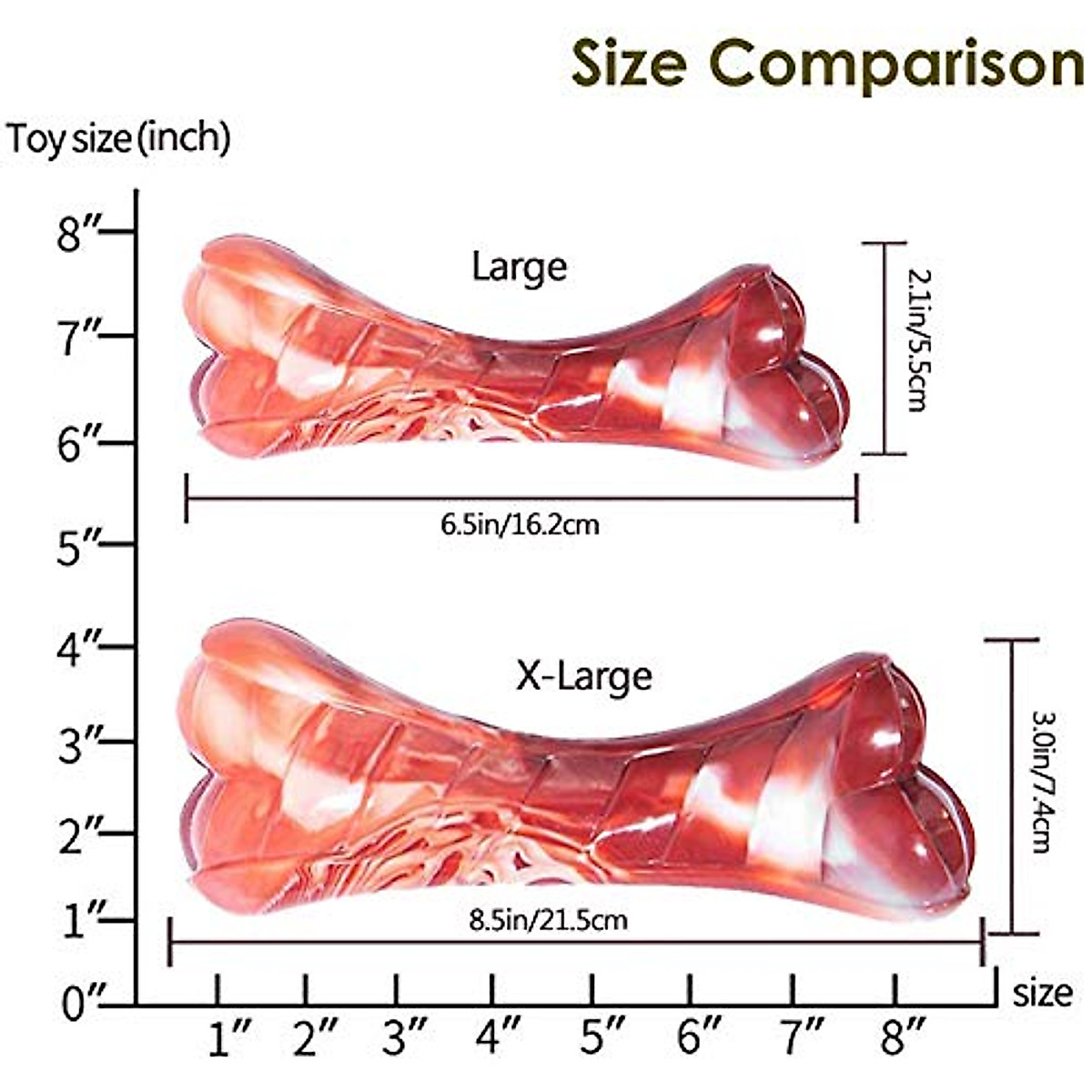 Dog Toys for Aggressive Chewers, Indestructible Durable Dog Chew Toys, Non-Toxic Food Grade Nylon Dog Bone Toy Reduces Boredom, Tested by Labrador, Golden Retriever, More Small Medium and Large Breed