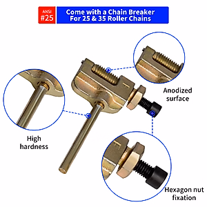 Belleone #35 Roller Chain 10 Feet -320 Links #35 Chain with Chain Breaker & 5 Connecting Links for Go Karts, Motorcycles, Mini Bikes, Bycicles, Other Home and Industrial Machinery