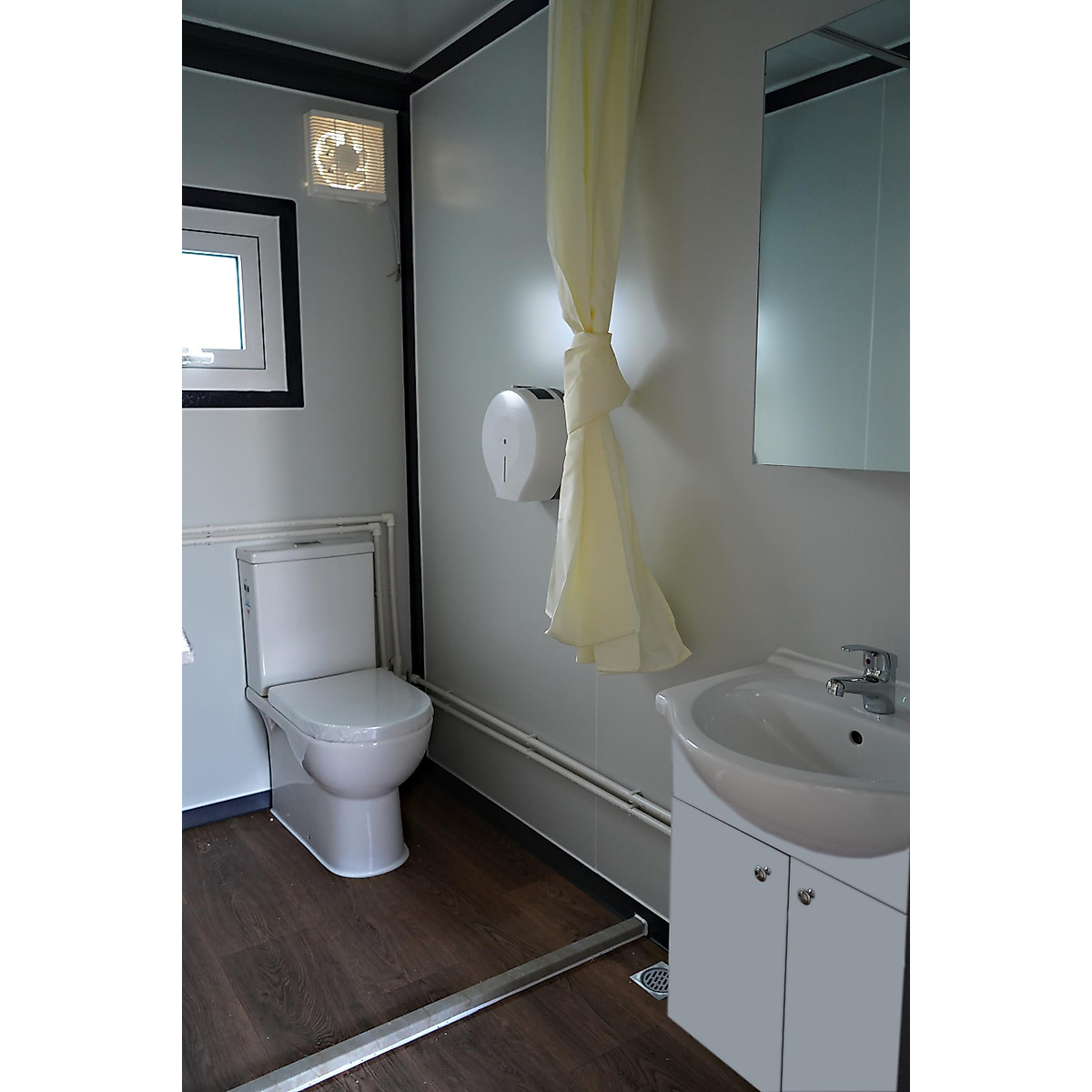 Jaxenor 19x20ft Portable Prefabricated Tiny Home, Mobile Expandable Plastic Prefab House for Hotel, Booth, Office, Guard House, Shop, Villa, Warehouse, Workshop