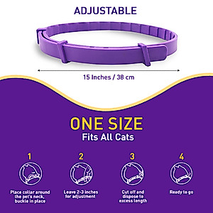 PetAtlas 4 Pack Calming Collar for Cats – Pheromone Cat Calming Collar Cat Anxiety Relief and Stress – Adjustable Water Resistant Breakaway Calming Collars Natural Ingredients Pheromones Rapid Effect