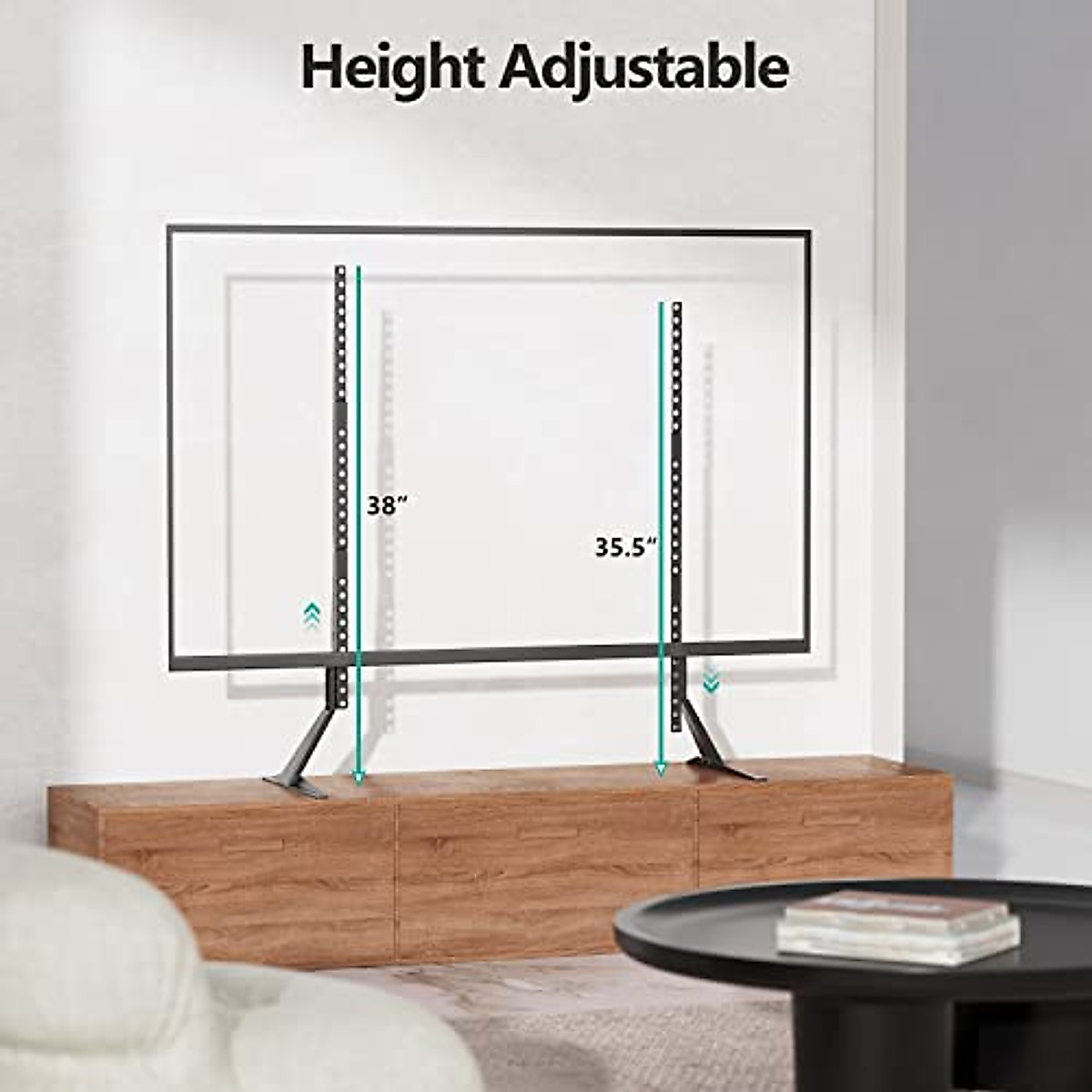 WALI Universal TV Stand, TV Legs for Most 27 to 85 inch LCD Flat Screen TV, Mounting Holes up to 1000 by 800mm, 27 to 85 inch (TVS004), Black