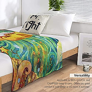 Yellow Submarine Flannel Warm Throw Blanket Utra Soft Lightweight Cozy Decor for Couch/Bed/Camping 50"x60"