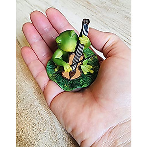 Miniature Frog Garden Statue - 2" Tall - Mini Outdoor Accessory Figurine for Fairy Garden