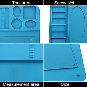 BEEYNG Lab Microscope Accessories 480x360mm Heat Insulation Working Mat with Ruler, Detachable Soldering Station for Motherboard Phone Computer Repairing