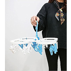 MONSTA Living Laundry Drying Rack Dry Clothes Hanger with 24 Clips - Compact Portable Outdoor Indoor Clothesline Replacement to Dry Clothing with Clips (Hanger with 24 Clips)