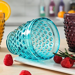 EVEREST GLOBAL Hobnail Old Fashion Iced Beverage Tumblers 10 oz. set of 6 Drinking Glasses for Water Wine Soda Whiskey Juice Milk Beer Iced-tea for Dinner Parties Bars Restaurants