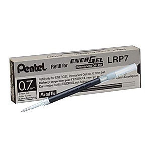 Pentel Refill Ink - For EnerGel PRO Permanent Gel Pen, (0.7mm) Medium Line, Black Ink - LRP7-A