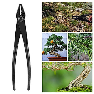 Bonsai Pliers, 200mm Black Manganese Steel Alloy Branch Pliers Bonsai Wire Plier with Round End for Safe Use Gardening Tool Bonsai Tools