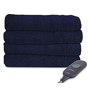Sunbeam Microplush Electric Heated Throw Blanket Royal Blue