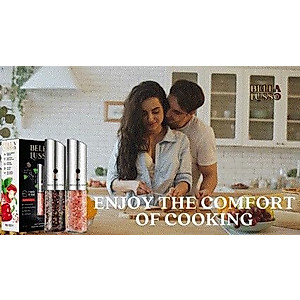 Gravity Electric Salt & Pepper Grinder Set - Adjustable Coarseness - Rechargeable Battery Powered - Refillable Glass Jars - Automatic Operation One Hand Spice Mill - Stainless Steel Kitchen Gadget