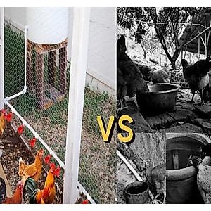 Complete Set of Chicken Waterer and 1/2" PVC T-Pieces, Chicken Waterer Feeder Duck Quail Feeder, Automatic Chicken Watering System, Chicken Nipple Water Cup, Chicken Watering Cups