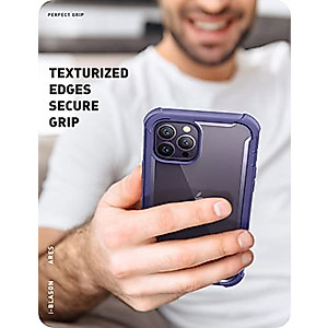 i-Blason Ares for iPhone 14 Pro Max Case 6.7 inch (2022), Full-Body Clear Rugged Bumper Case with Built-in Screen Protector (Purple)