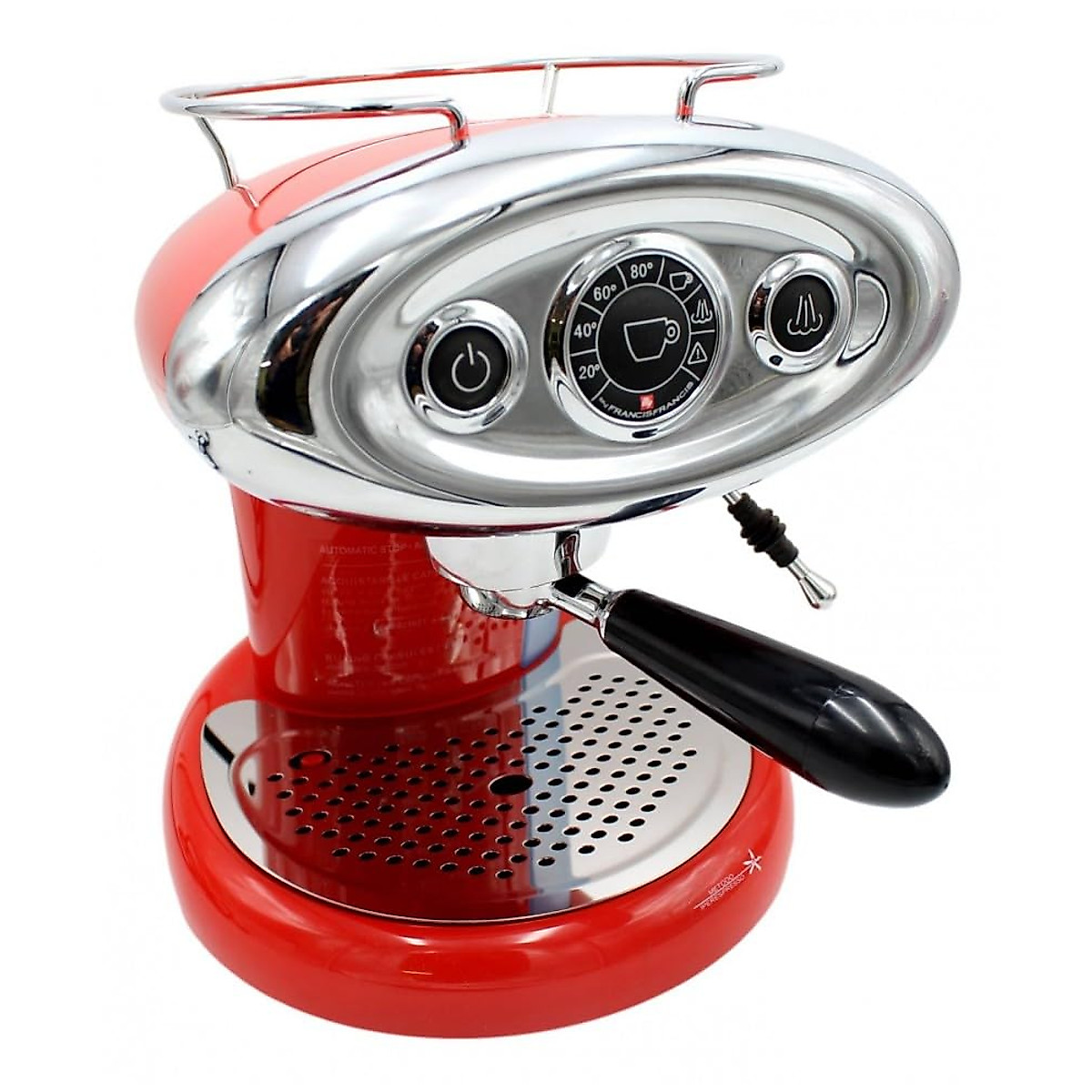 Illy X7.1 Espresso Single-Serve Machine, Barista Quality Espresso Machine with Milk Frother Steam Wand for IperEspresso Capsules, 15bar (Red)